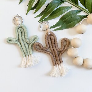 Cactus Macrame Keychain, Diffuser Keychain, Plant Mom Keychain, Sage ...