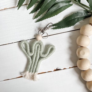 Cactus Macrame Keychain, Diffuser Keychain, Plant Mom Keychain, Sage ...