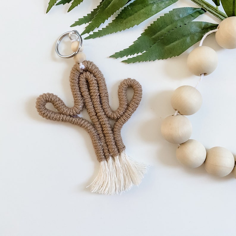 Cactus Macrame Keychain, Diffuser Keychain, Plant Mom Keychain, Sage ...