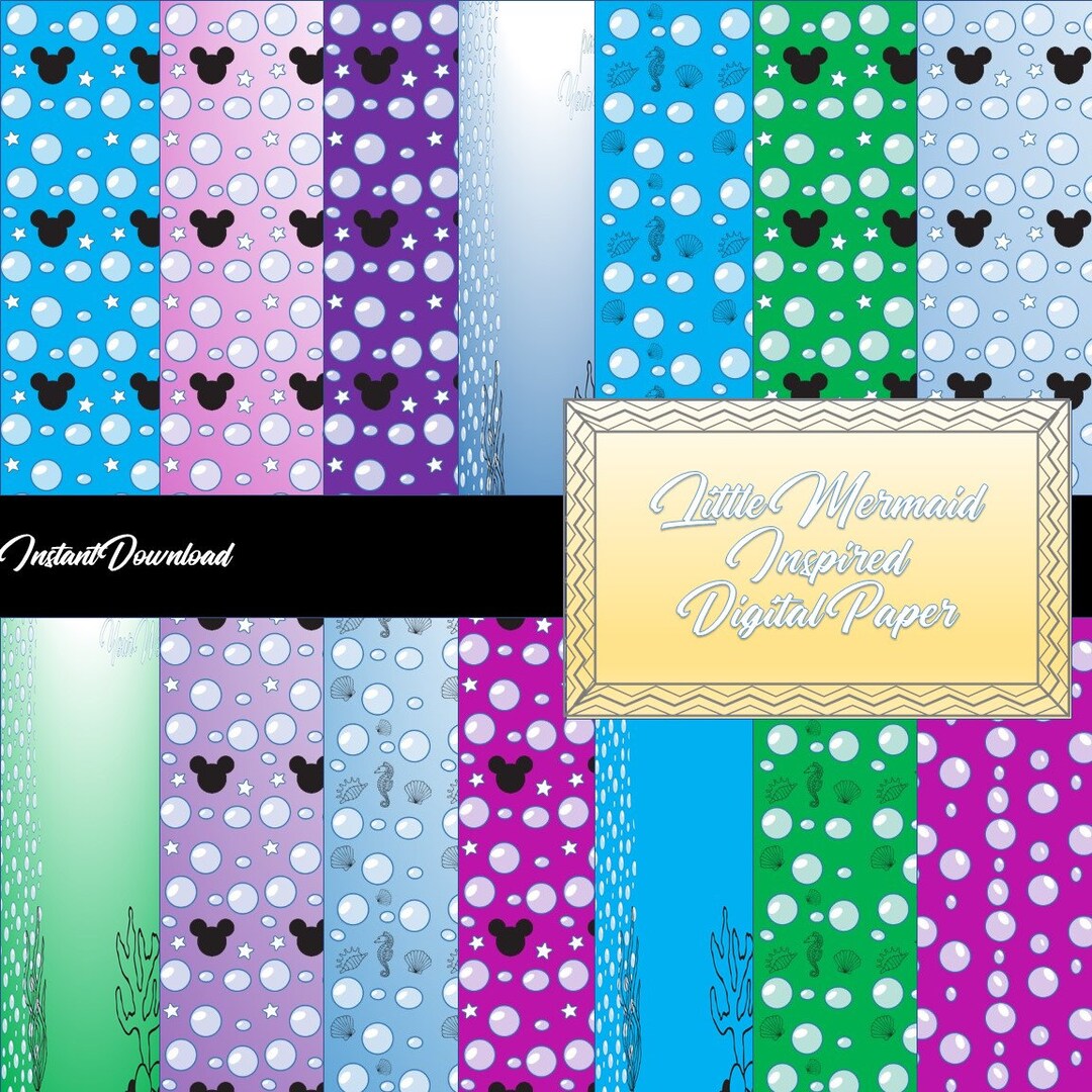 Little Mermaid Inspired Digital Paper - Etsy