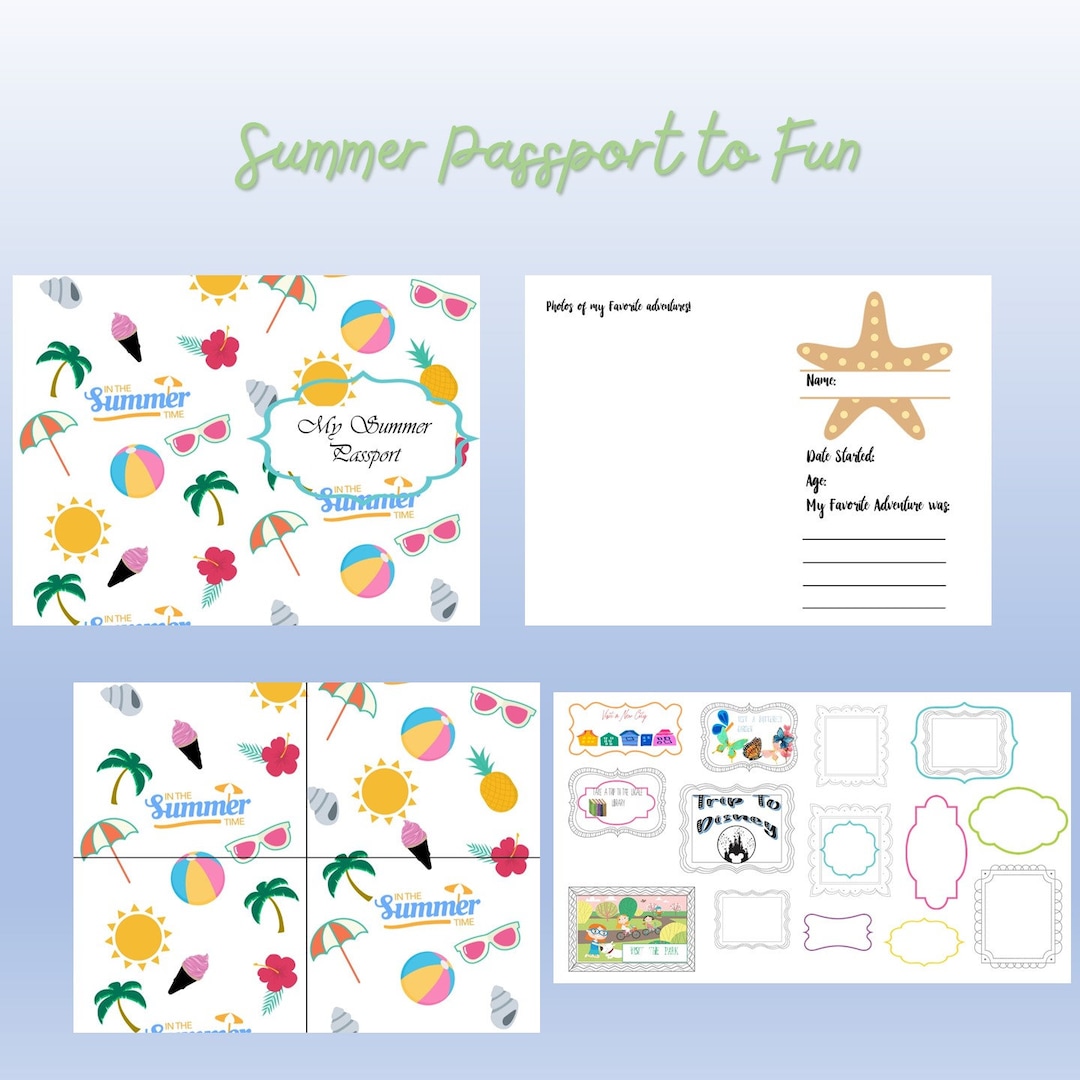 Summer Passport Customizable - Etsy