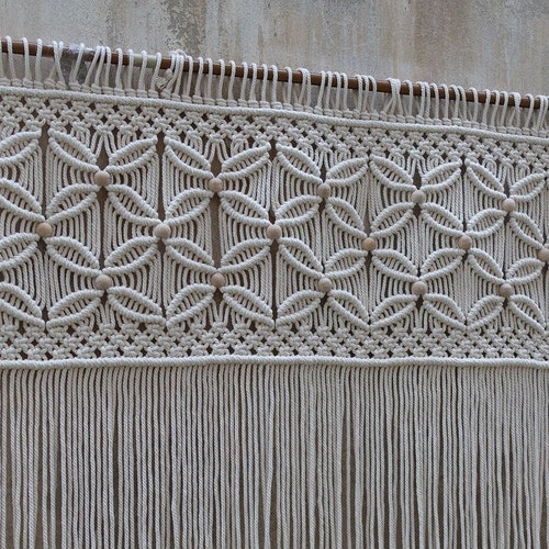 Gray Over Bed Art Macrame Wall Hanging Headboard - Etsy