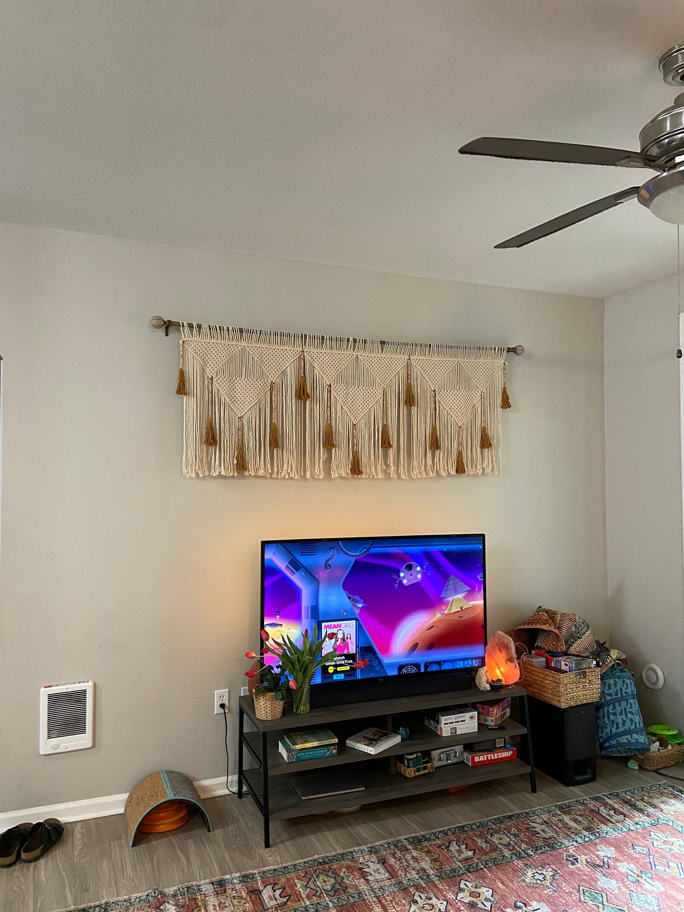 Macrame Wall Hanging With Mustard Tassels Bedroom Tapestry Above TV Wall Art Over Coach Decor Etsy UK