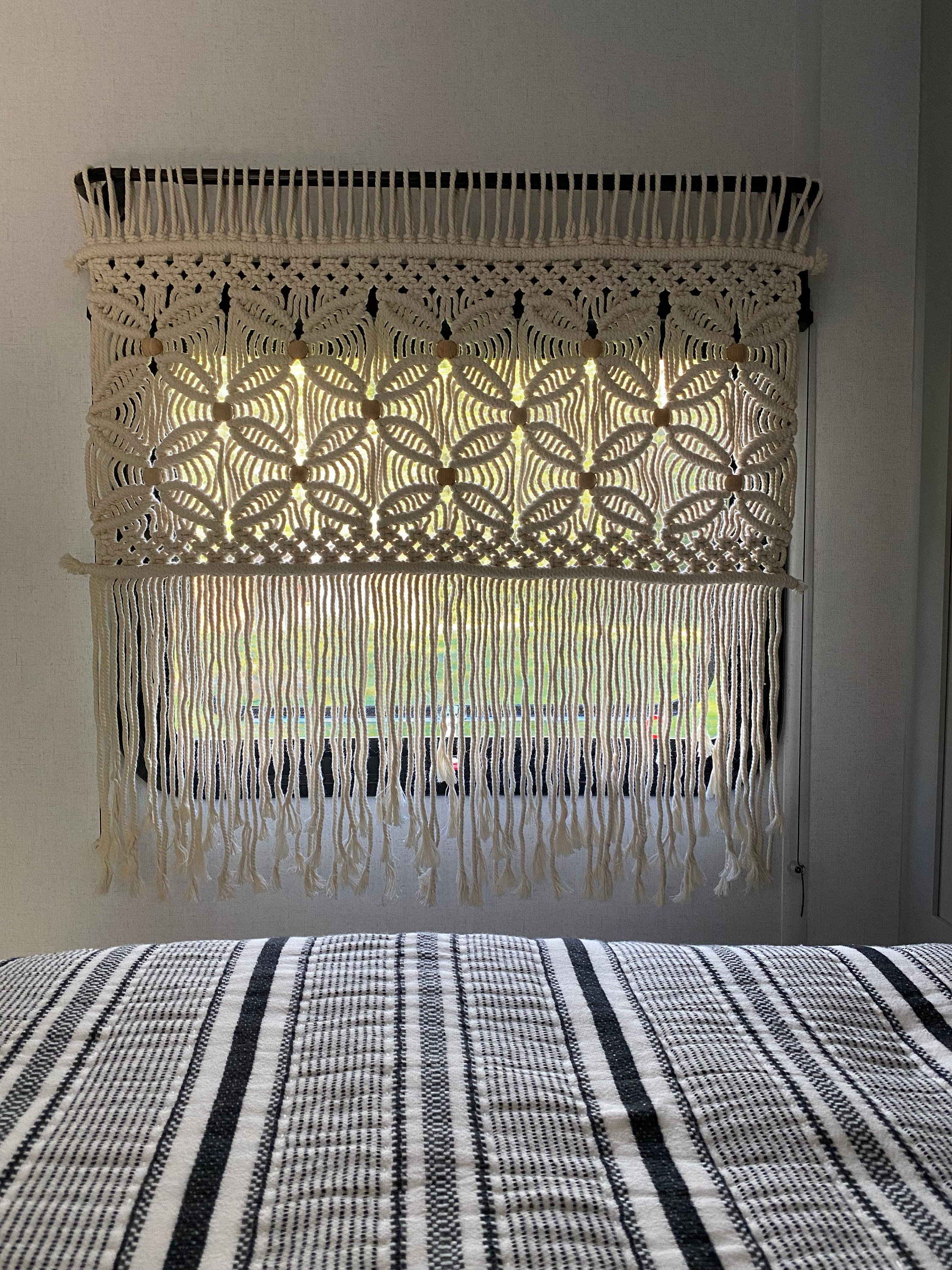 Macrame Window Valance, Wall Hanging, Bead Curtain - Etsy