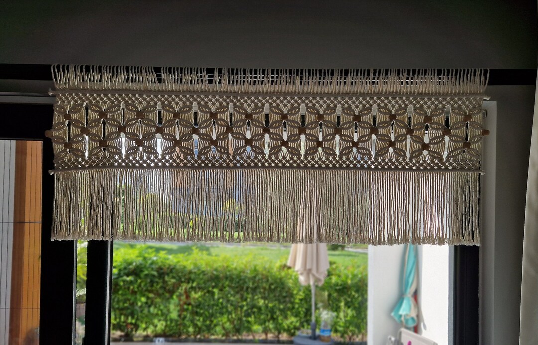 Macrame Valance With Beads, Macrame Wall Hanging, Nursery Decor - Etsy