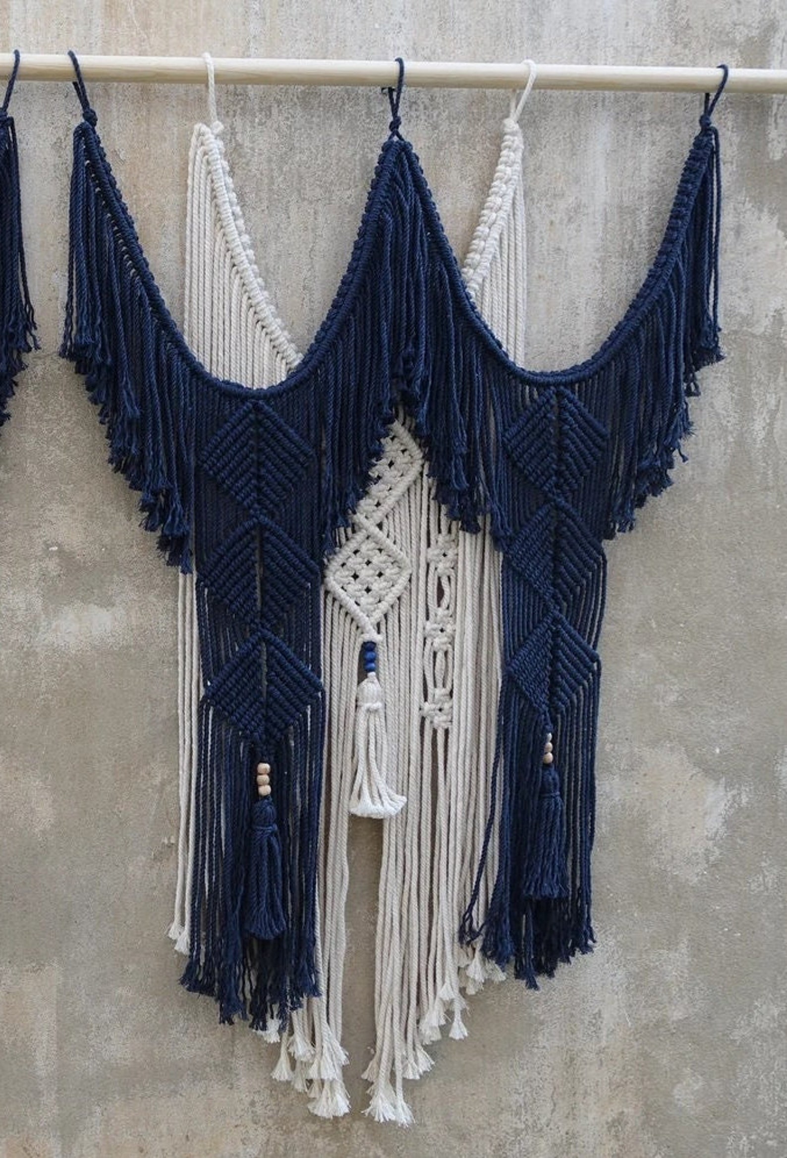 Macrame Two Colors Wall Decor Boho Wall Art Woven Hanging | Etsy