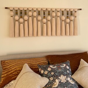 Macrame Ball Rope Wall Hanging: Boho Fiber Art Decor (60x25 Inch) - Etsy