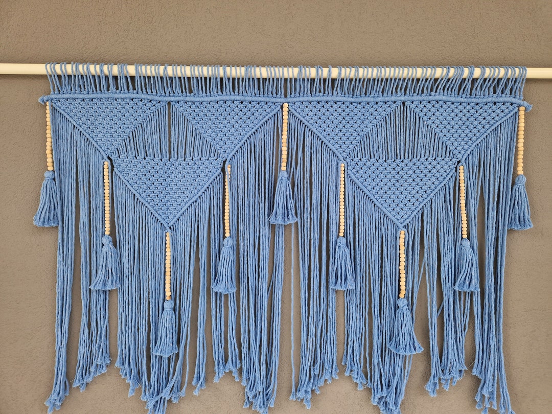 Blue Macrame Wall Hanging, Boys Room Wall Art, Macrame Wall Hanging, Blue Home Decor - Etsy