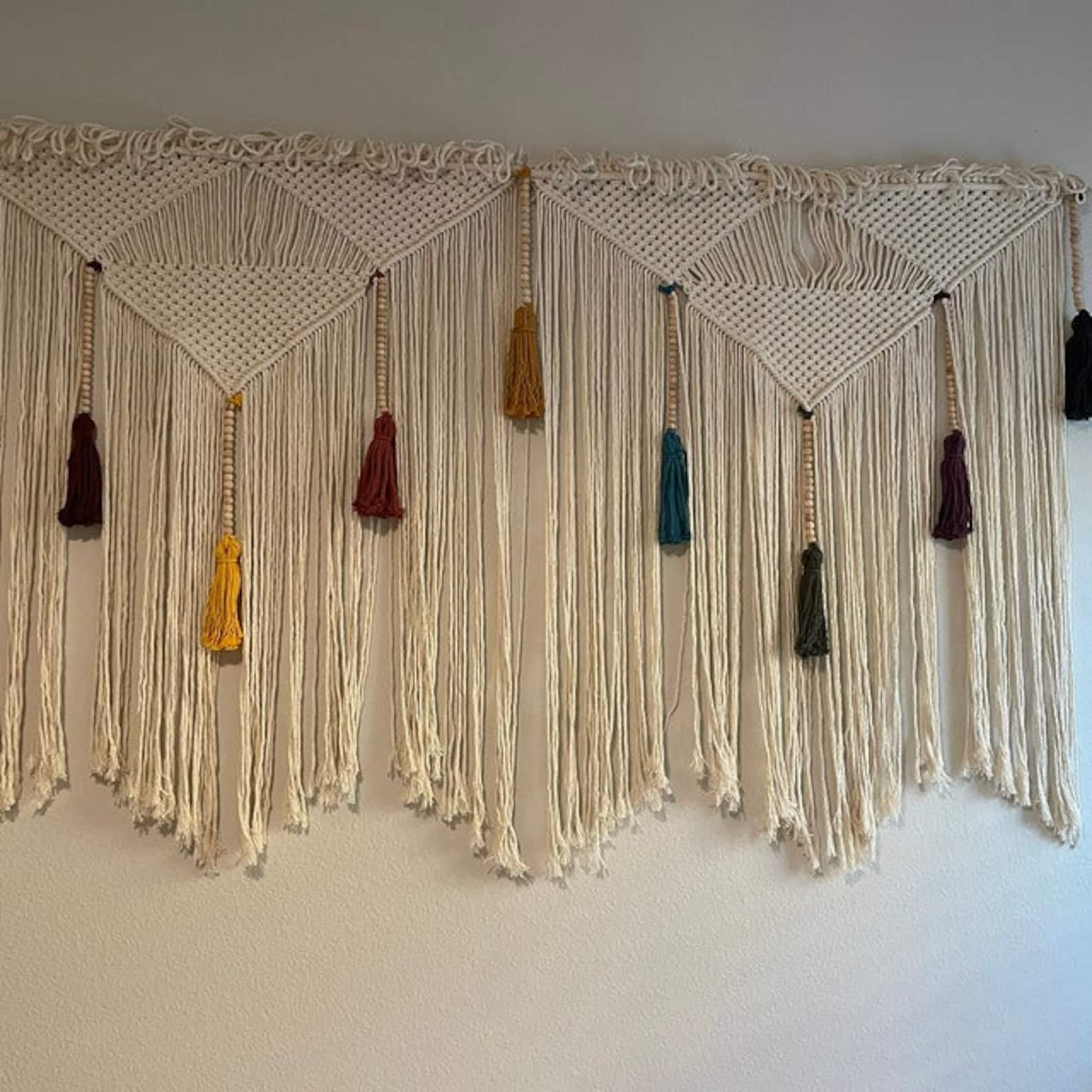 Macrame Multi Colored Hanging Art Tassels Nursery Wall Decor - Etsy