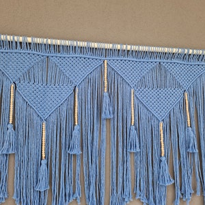 Blue Macrame Wall Hanging, Boys Room Wall Art, Macrame Wall Hanging ...
