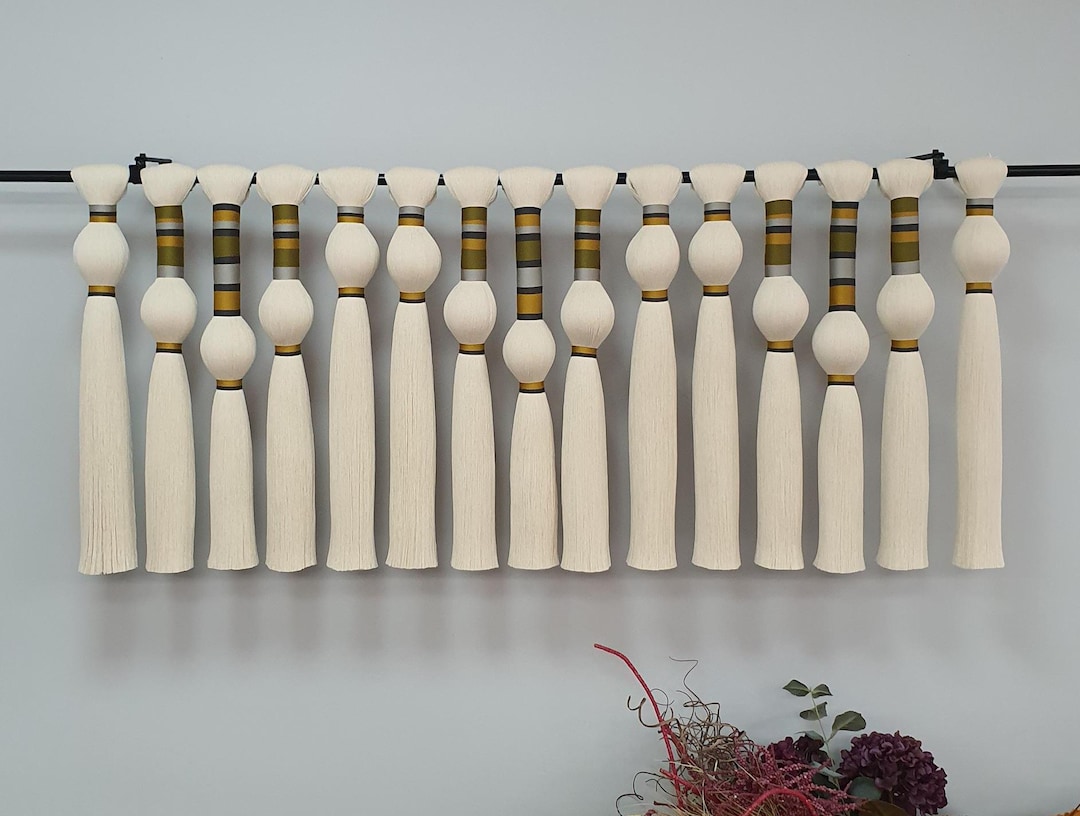 Macrame Ball Rope Wall Hanging: Boho Fiber Art Decor (60x25 Inch) - Etsy