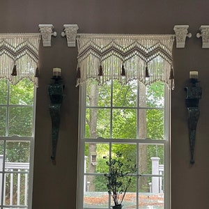 Macrame Valances Two Tone Boho Window Curtain - Etsy