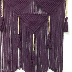 Purple Macrame Wall Hanging, Boho Home Decor, Bedroom Wall Art ...