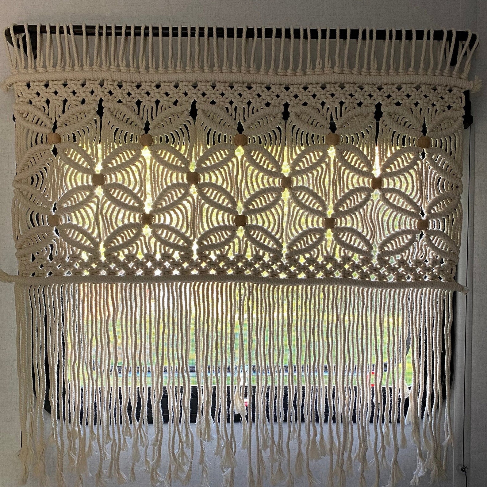 Macrame Window Valance, Wall Hanging, Bead Curtain - Etsy