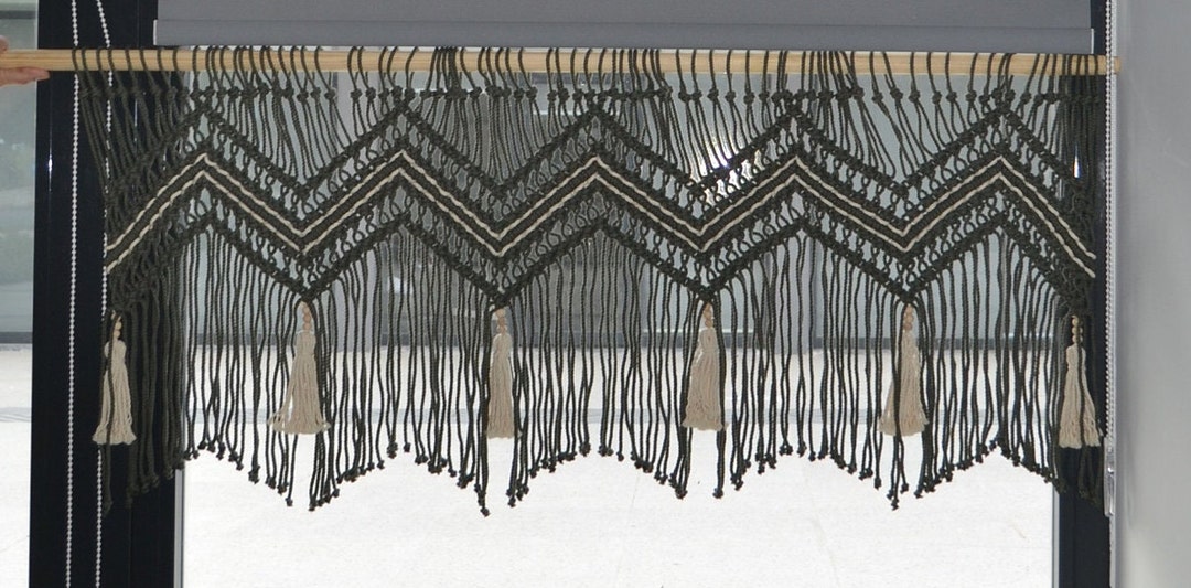 Two Color Valance, Macrame Valance, Window Curtain, Wall Decor - Etsy