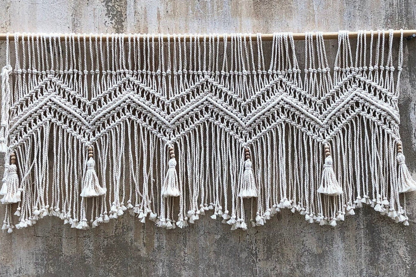 Macrame Valance Boho Window Curtain - Etsy