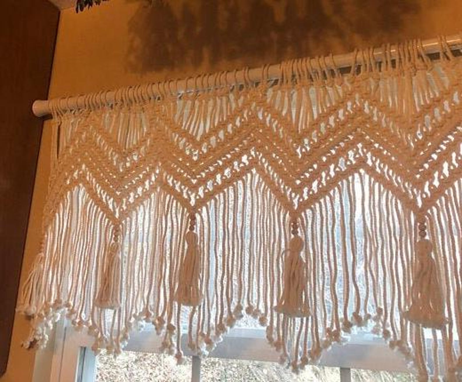 Curtains Macrame Valance for Window Valances Boho Curtain Home Decor - Etsy