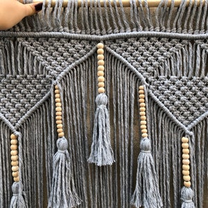 Gray Macrame Wall Hanging, Bohemian Home Decor - Etsy
