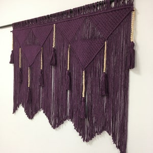 Purple Macrame Wall Hanging, Boho Home Decor, Bedroom Wall Art ...