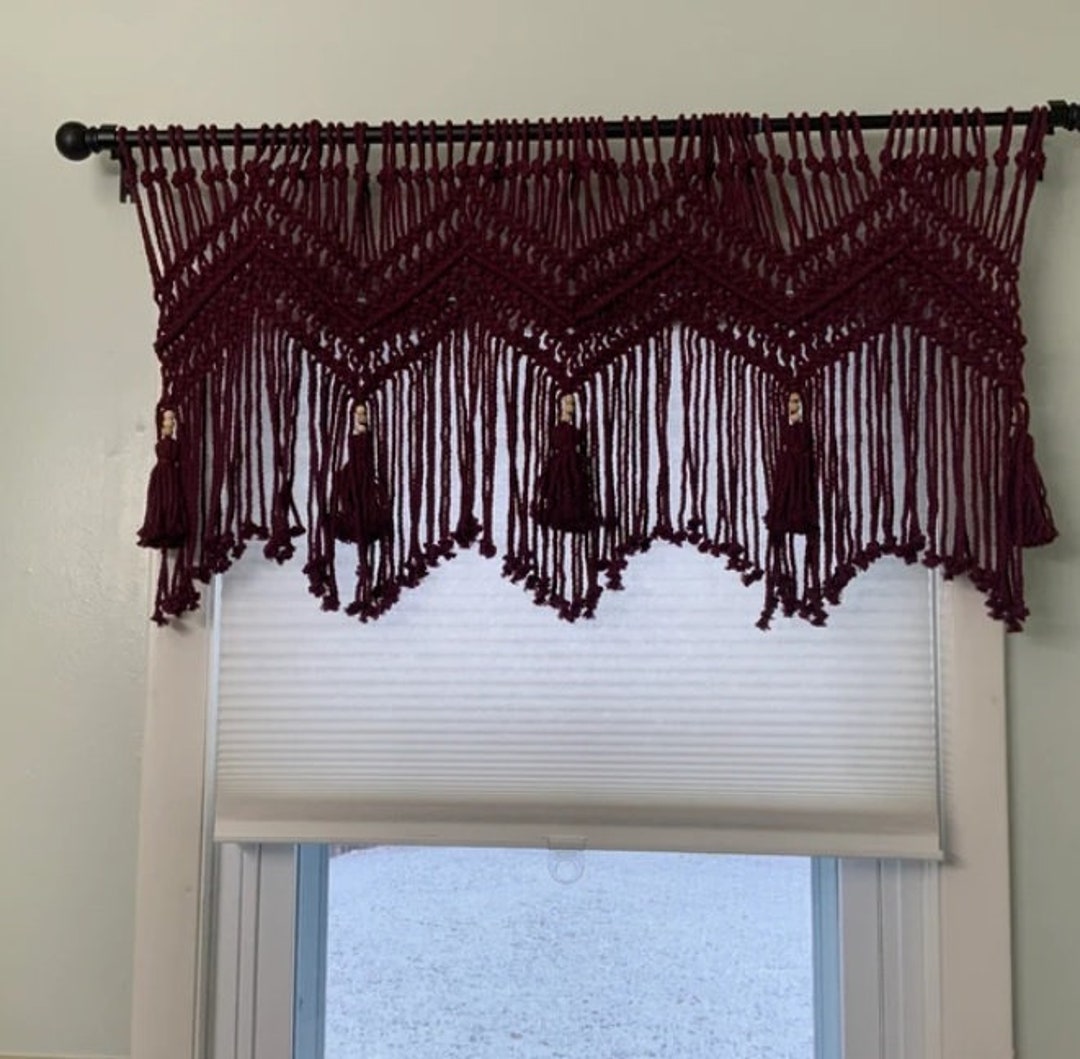 Window Valance Macrame Decor, Boho Curtain - Etsy
