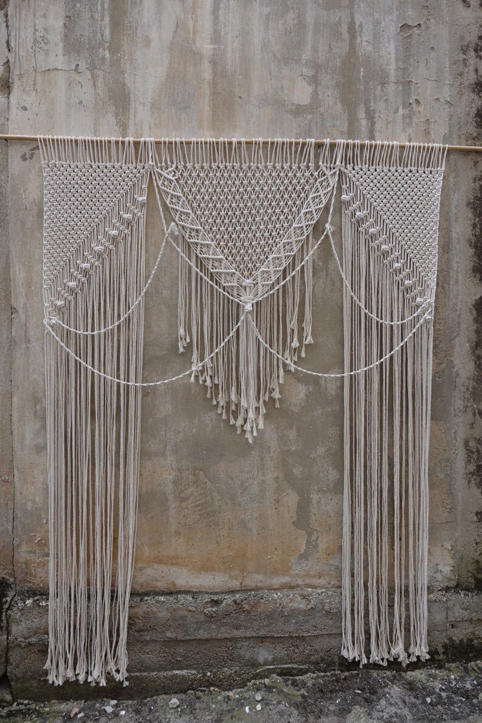 Macrame curtain large wall hanging | Etsy