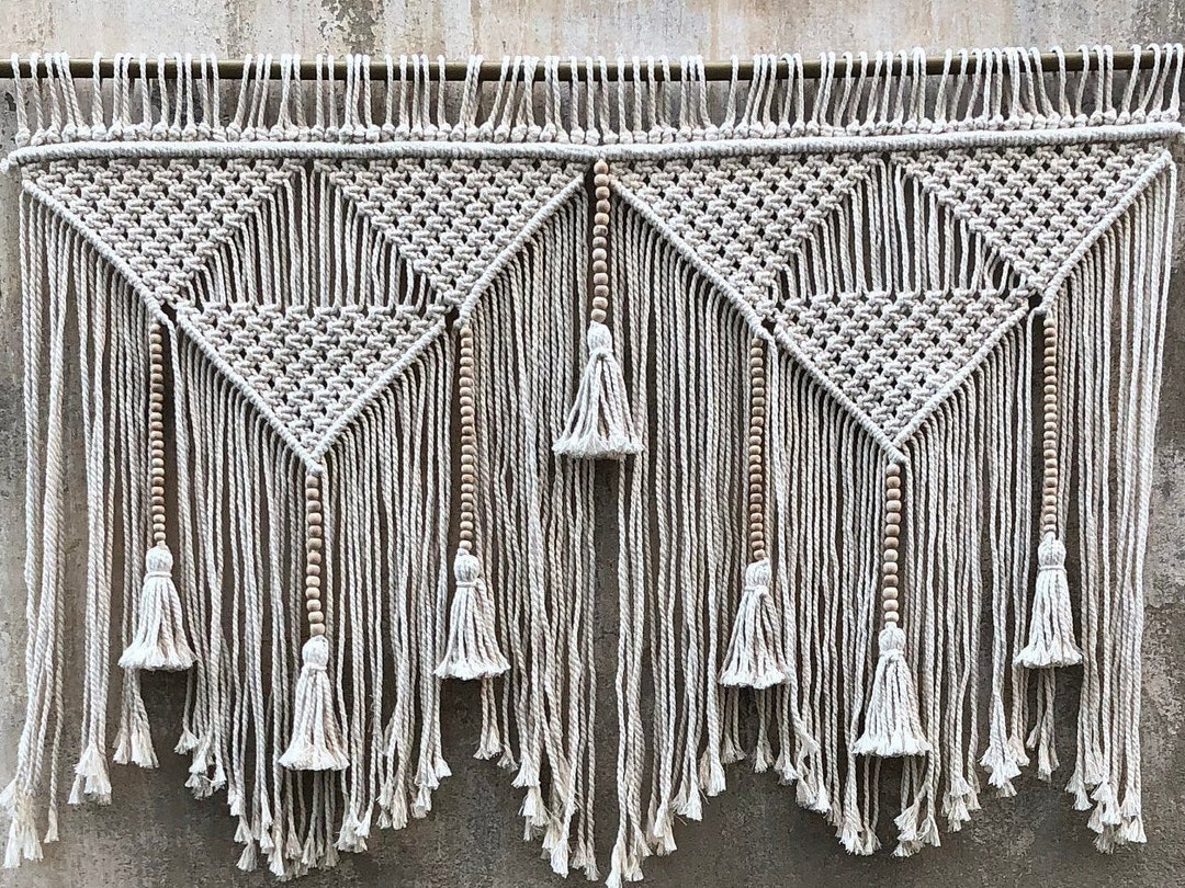 White Macrame Wall Hanging, Bohemian Home Decor - Etsy