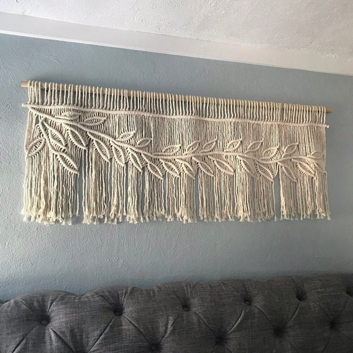 Macrame Wall Hanging Boho Valance Curtain | Etsy