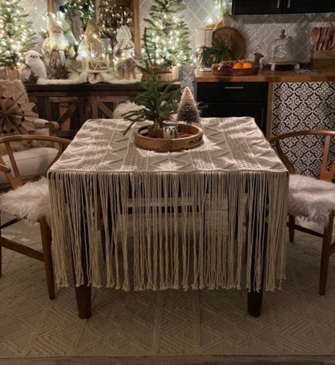 Macrame Square Table Cloth Dining Room Decoration Kitchen - Etsy