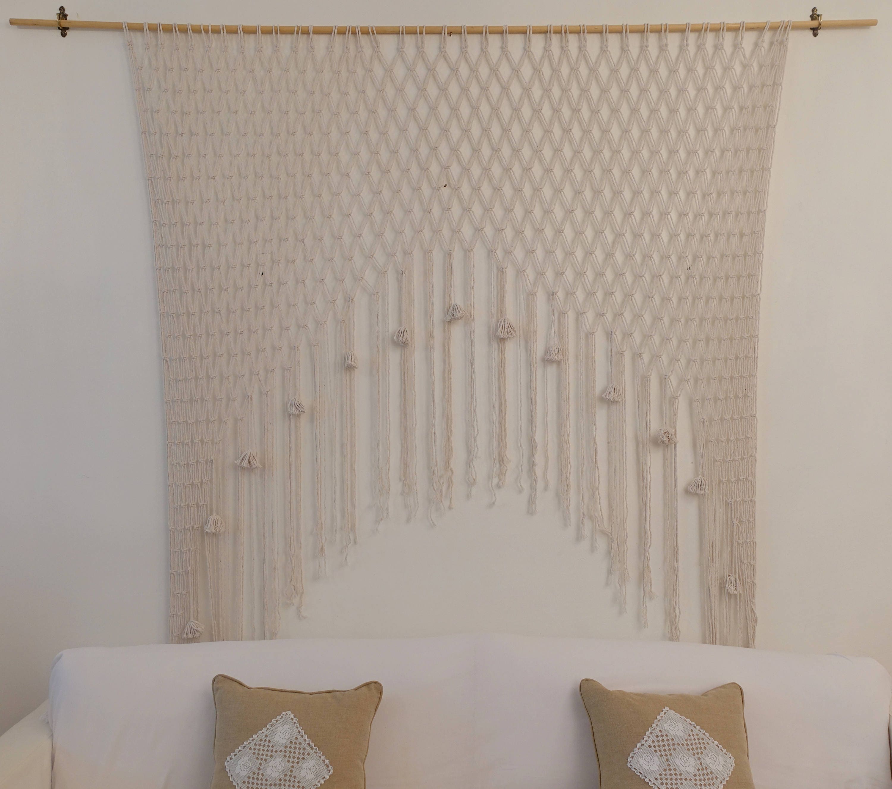 Macrame Wall Hanging Macrame Window Valance Boho Curtain - Etsy