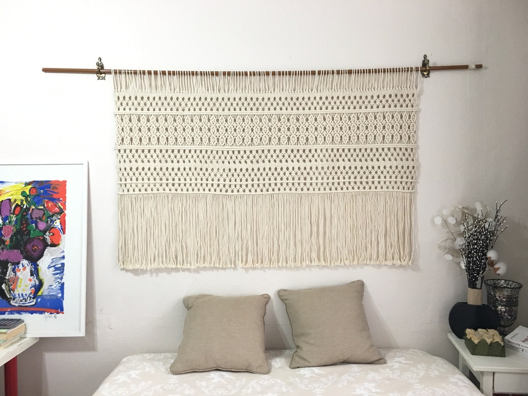 Macrame Wall Hanging, Boho Bedroom Headboard - Etsy