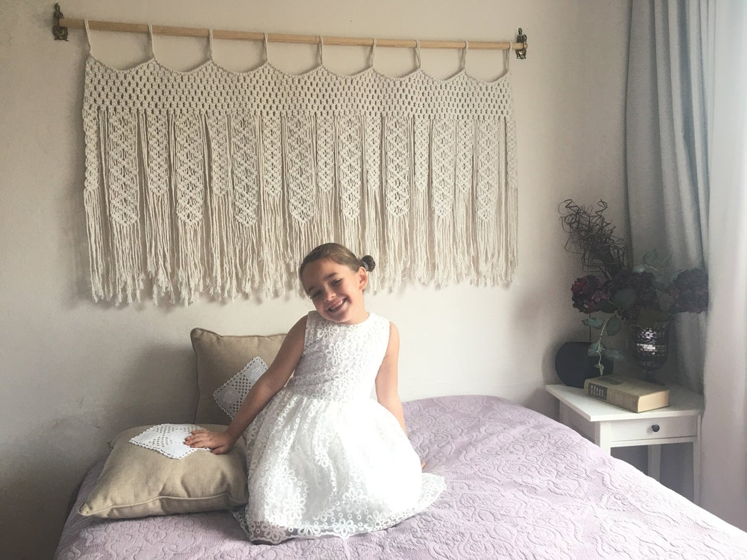Modern Macrame, Over Bed Art, Wall Hanging, Bedroom Tapestry Decor - Etsy