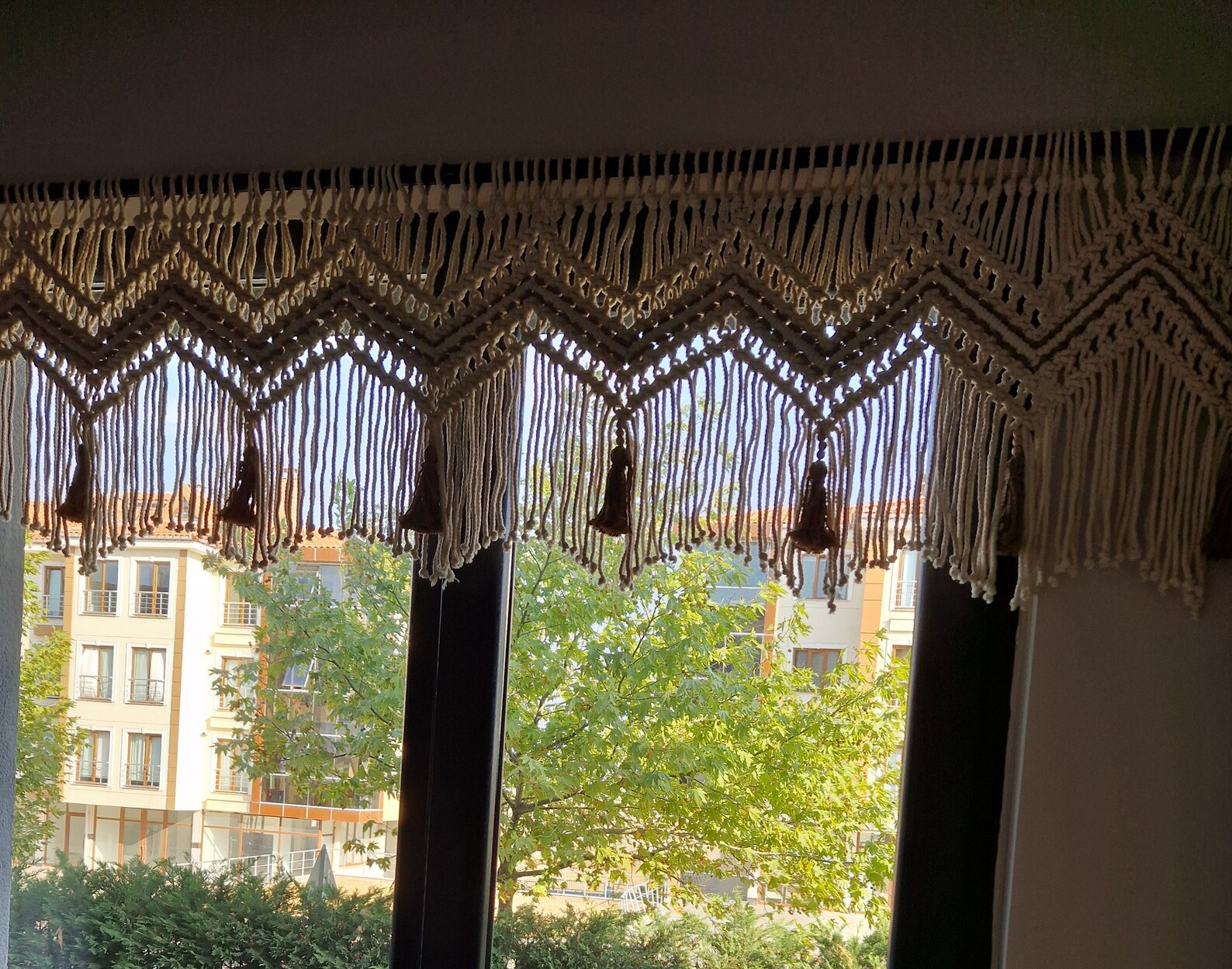 Macrame Valance Window Curtain Two Color Valance Wall Decor - Etsy