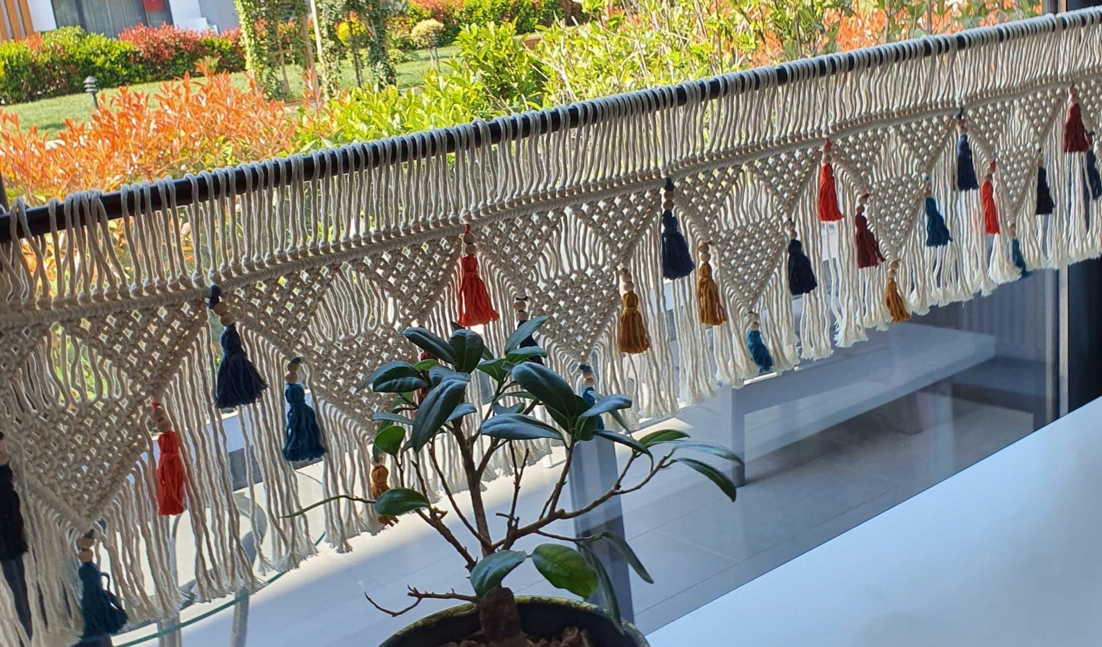 Macrame Valance, Boho Window Curtain, Wall Hanging - Etsy