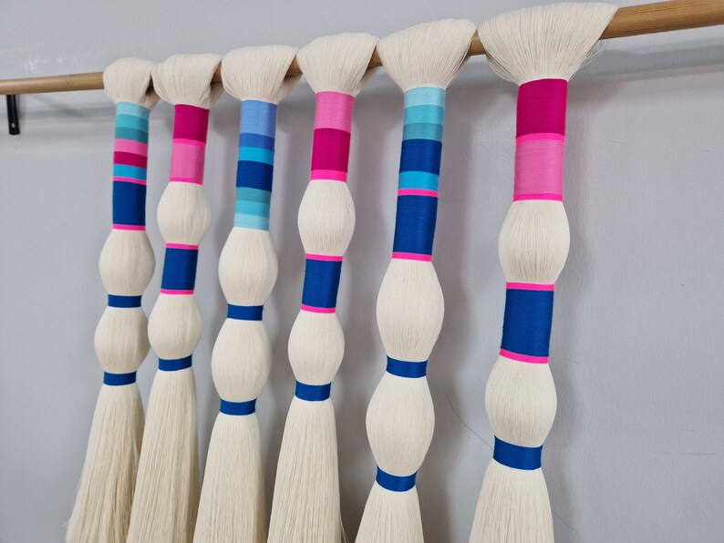 Pink Fiber Tassel Wall Hanging: Colorful Nursery Decor - Etsy