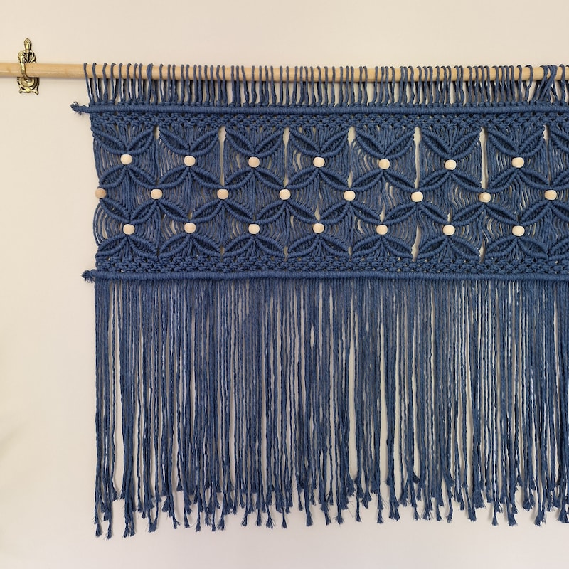 Blue Macrame Wall Hanging - Etsy