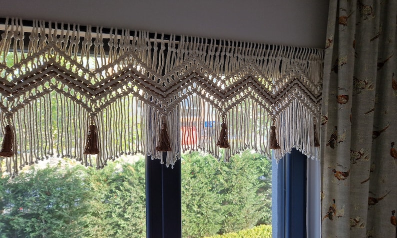 Macrame Valance, Window Curtain, Two Color Valance, Wall Decor - Etsy