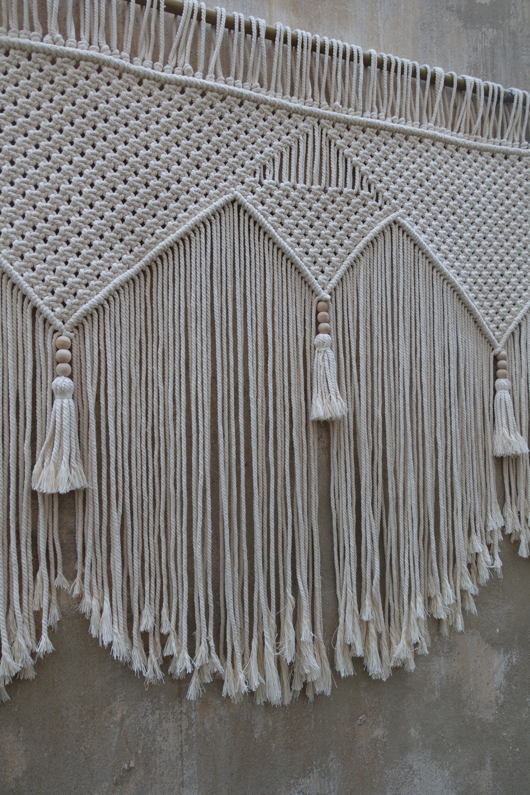 Geometric Home Decor Macrame Over Bed Wall Art Large Hanging - Etsy UK