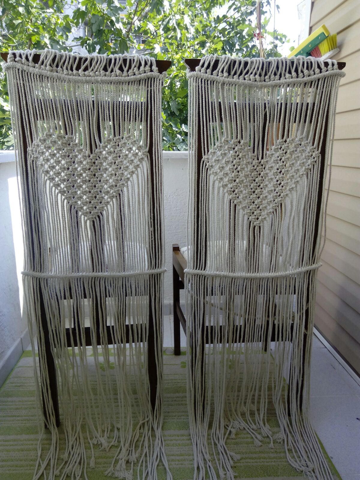 Macrame Wedding Chair Cover boho Chair Hanger | Etsy