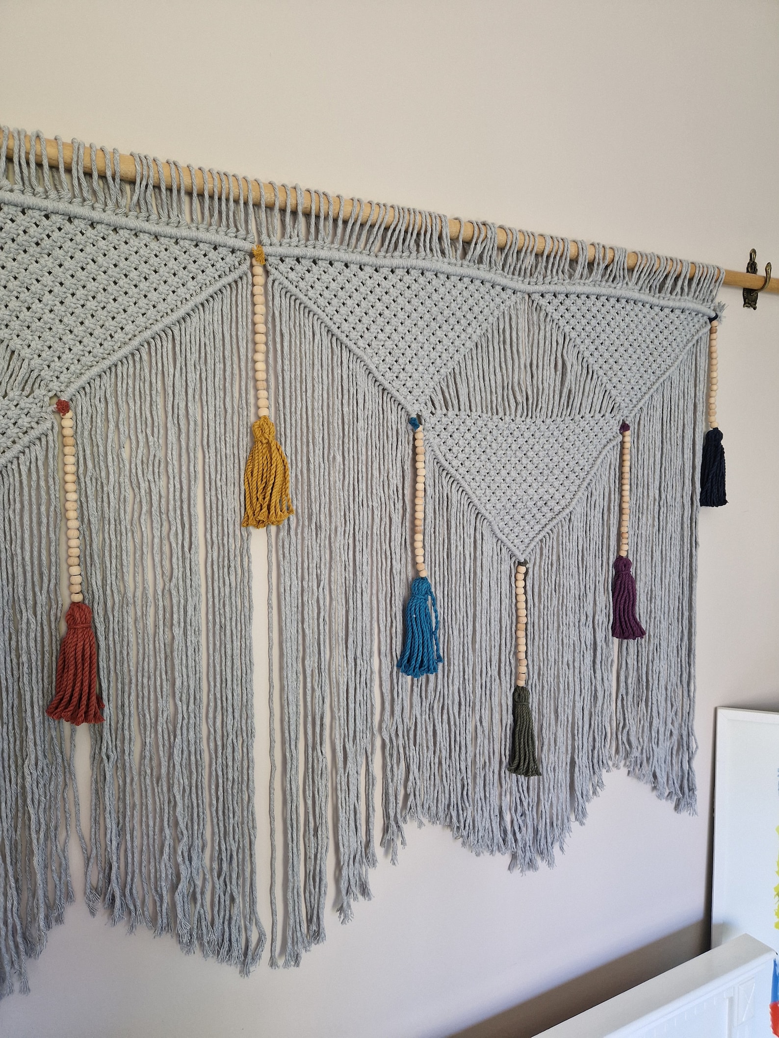 Macrame Colorful Wall Hanging, Rainbow Wall Decor, Boho Kids Room ...
