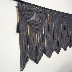 Black Macrame Wall Hanging: Masculine Home Decor - Etsy