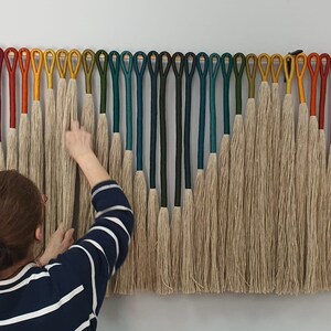 Large Macrame Wall Hanging: Multi Color Fiber Art, Minimalist Decor ...