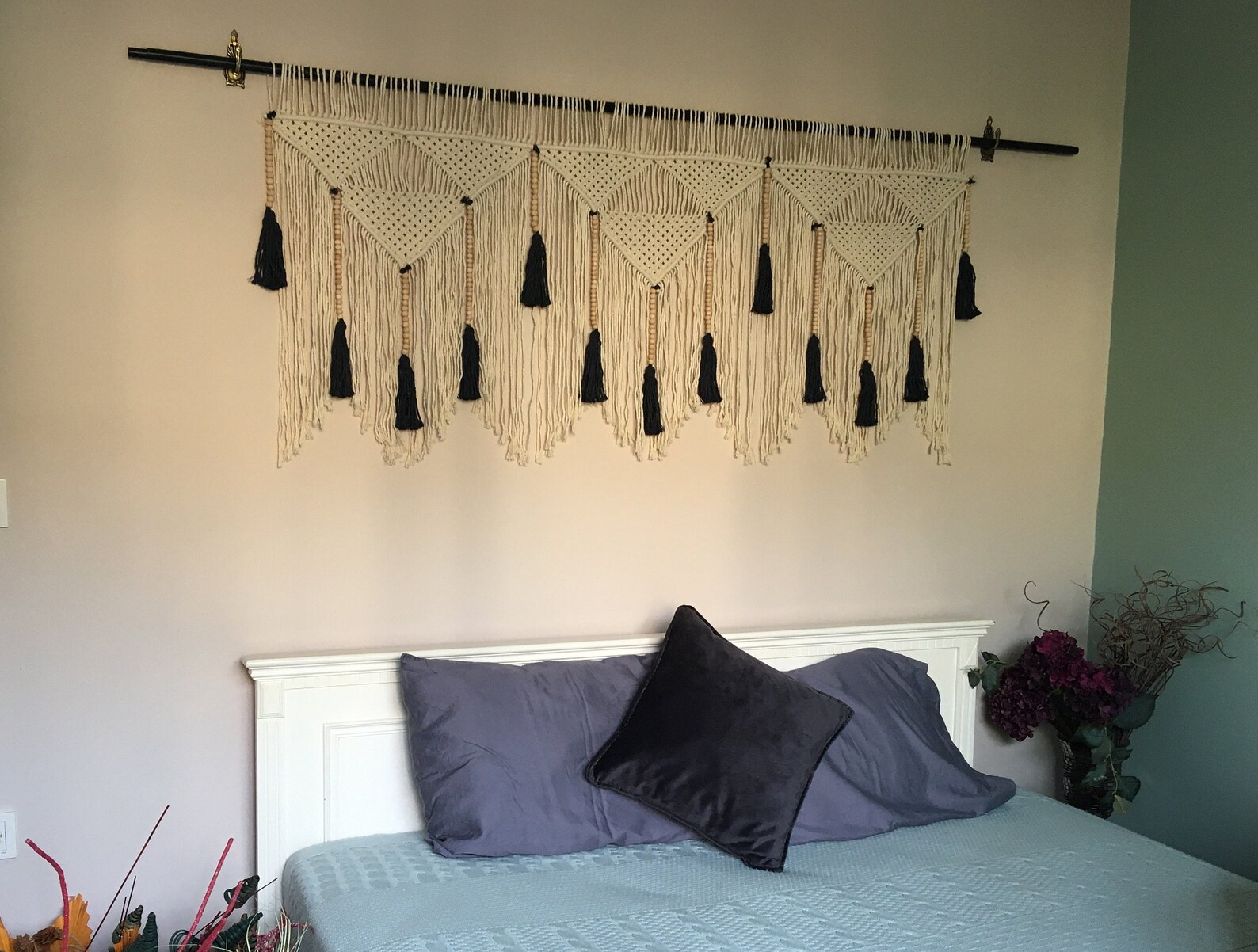 Macrame Large Wall Hanging Boho Headboard King Bedroom Decor - Etsy