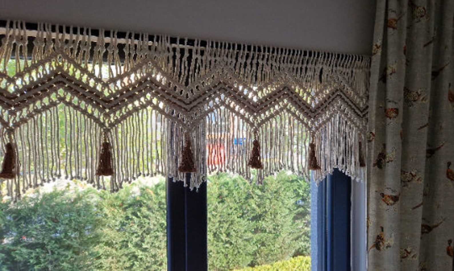 Macrame Valance Boho Tassels Window Curtain - Etsy