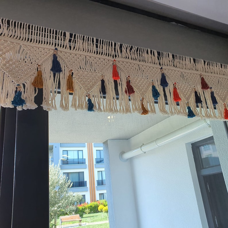 Macrame Valance Boho Window Curtain Wall Hanging - Etsy