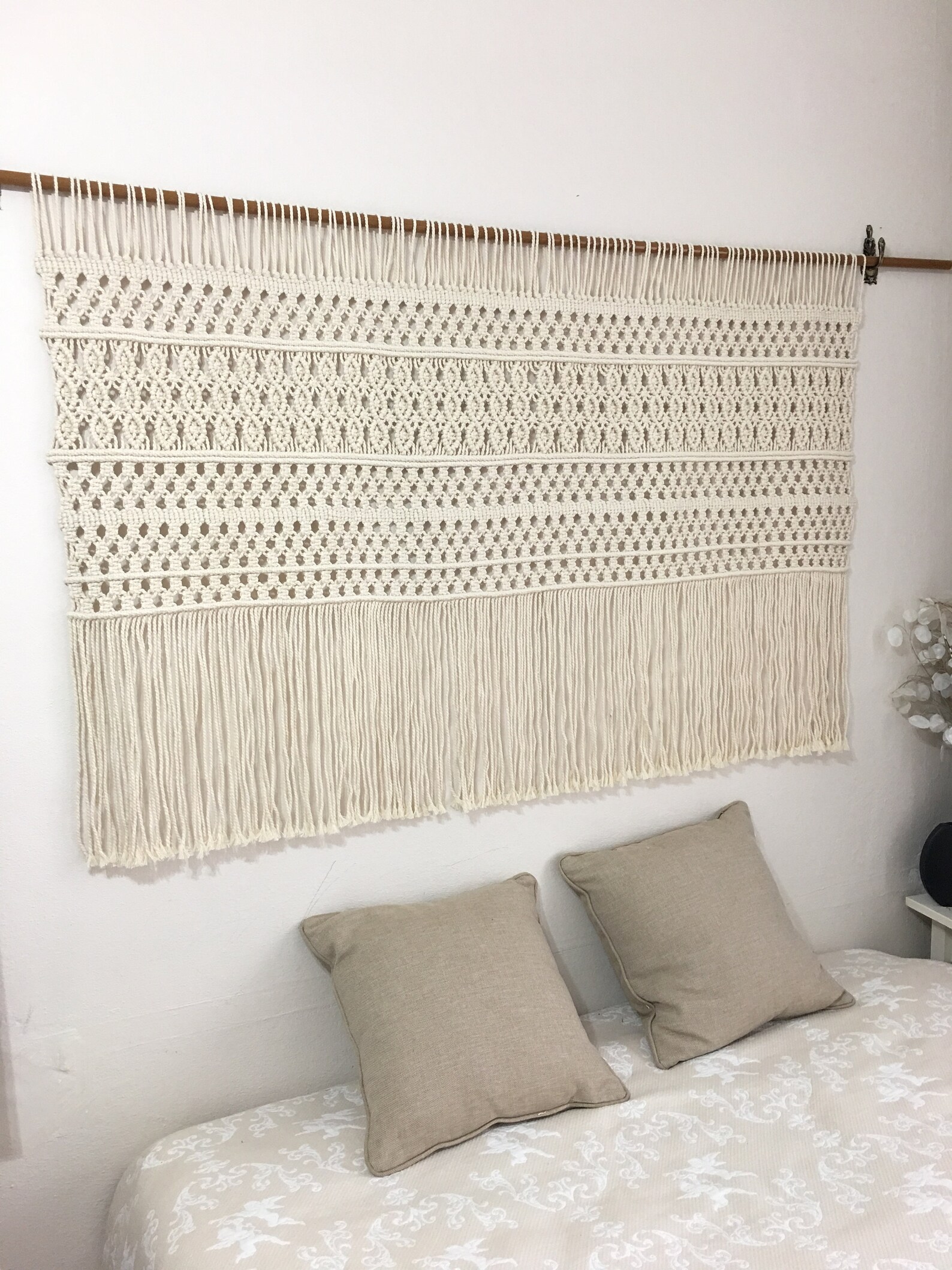 Macrame Wall Hanging, Boho Bedroom Headboard - Etsy