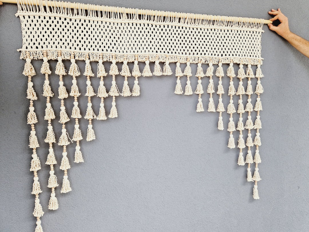 Macrame Beaded Door Curtain With Tassels: Terrace Hanging - Etsy
