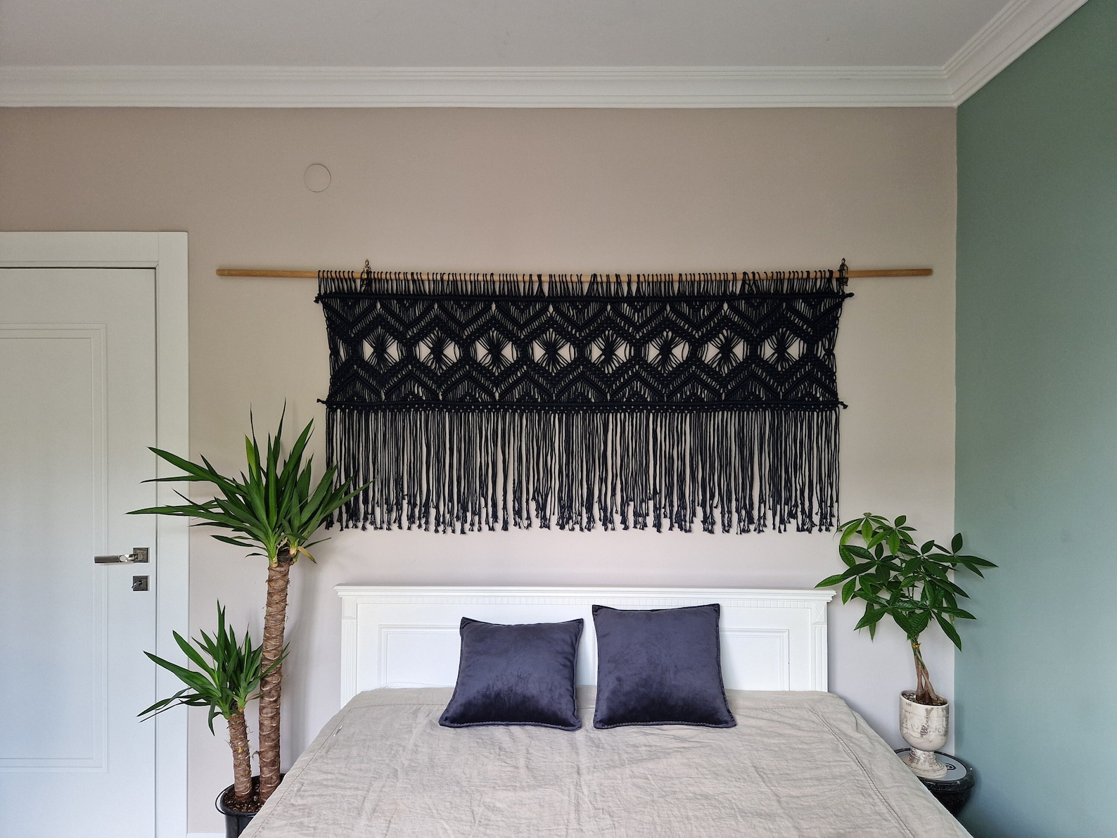 Macrame Wall Hanging, Over Bed Art Boho Bedroom Decor, King Headboard - Etsy