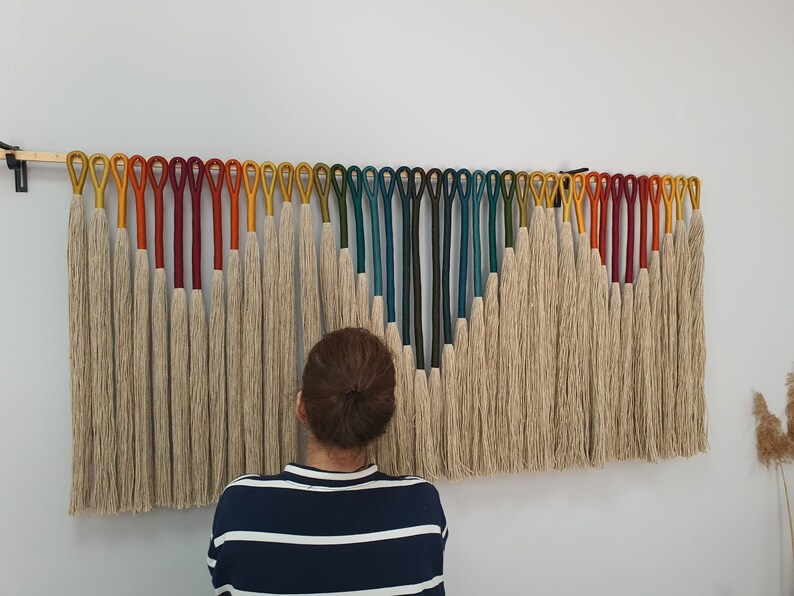 Large Macrame Wall Hanging: Multi Color Fiber Art, Minimalist Decor ...
