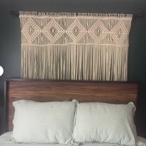 Large Macrame Over Bed Wall Art, Bedroom Tapestry Hanging, Bohemian ...