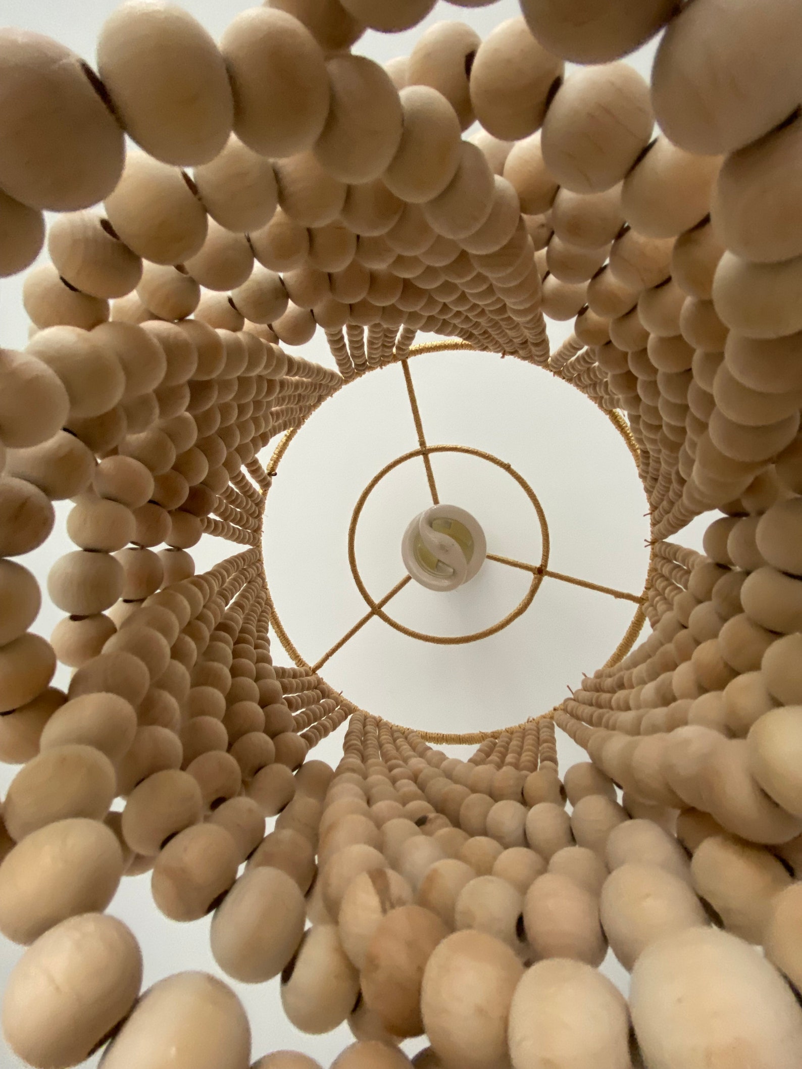 Wood Bead Chandelier: Neutral Home Decor Lampshade (12in) - Etsy